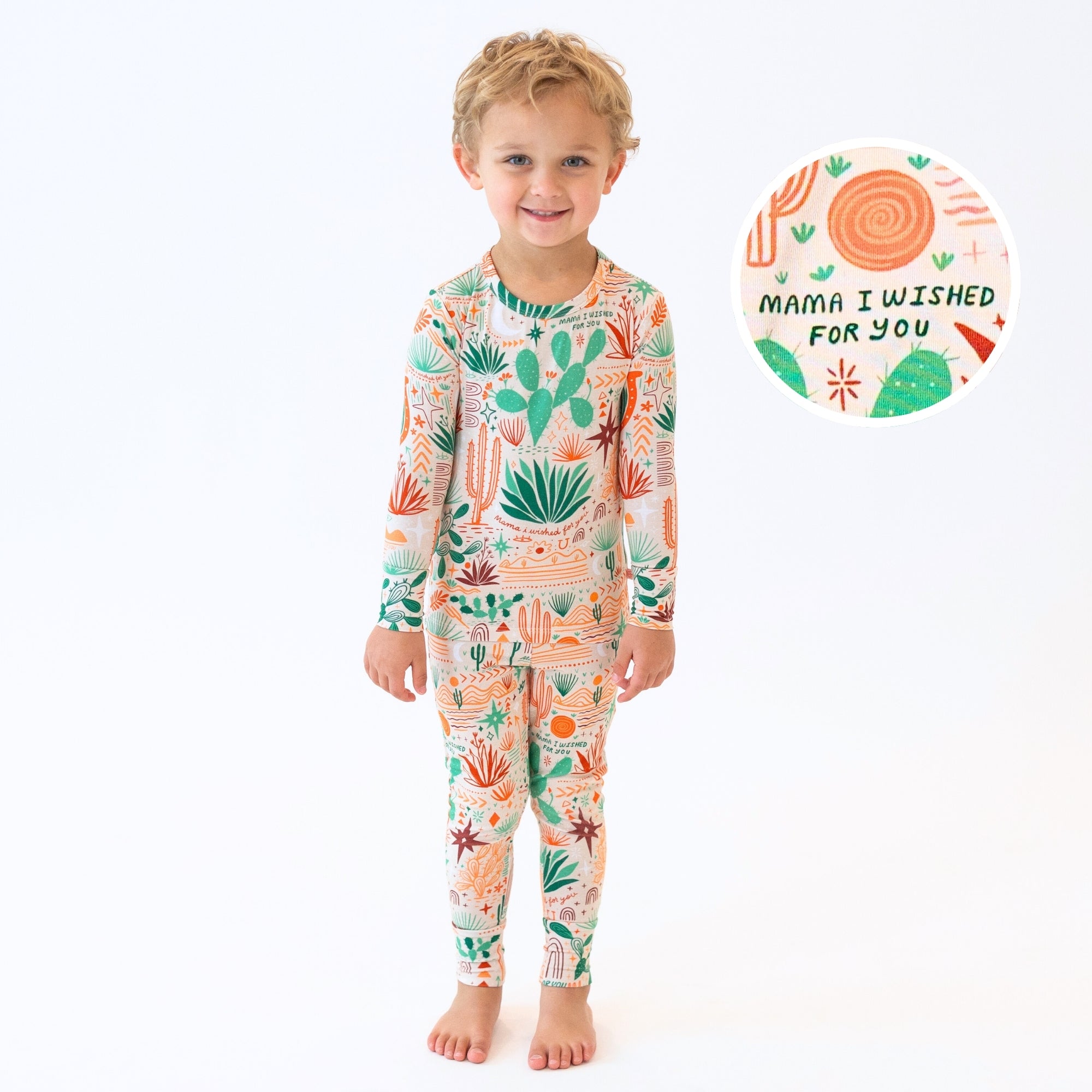 The Second-Skin 2-Piece Long Sleeve Pajama | Desert Cactus (Beige ...